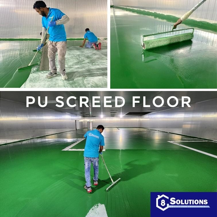 Floor coating application - Epoxy coating / PU coating / cement casting ...