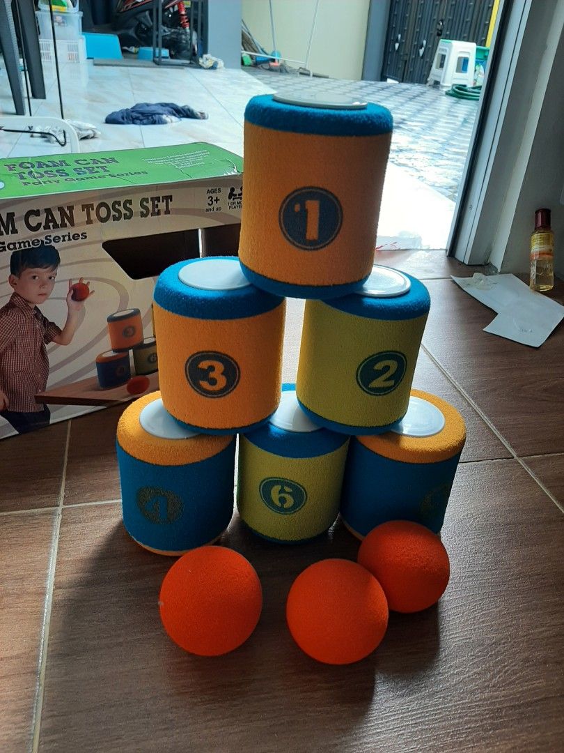 Foam can toss set, Toys & Collectibles, Mainan di Carousell