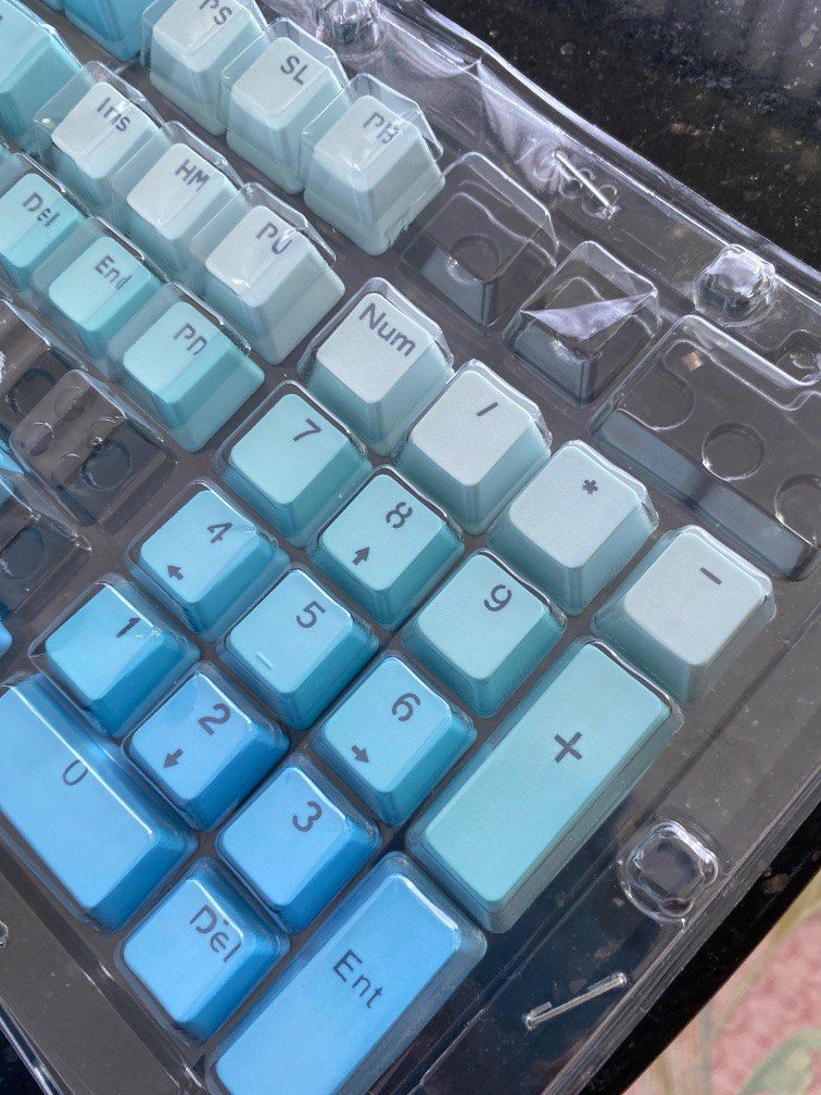 Frost Blue PBT keycaps for LED keyboard, Computers & Tech, Parts ...