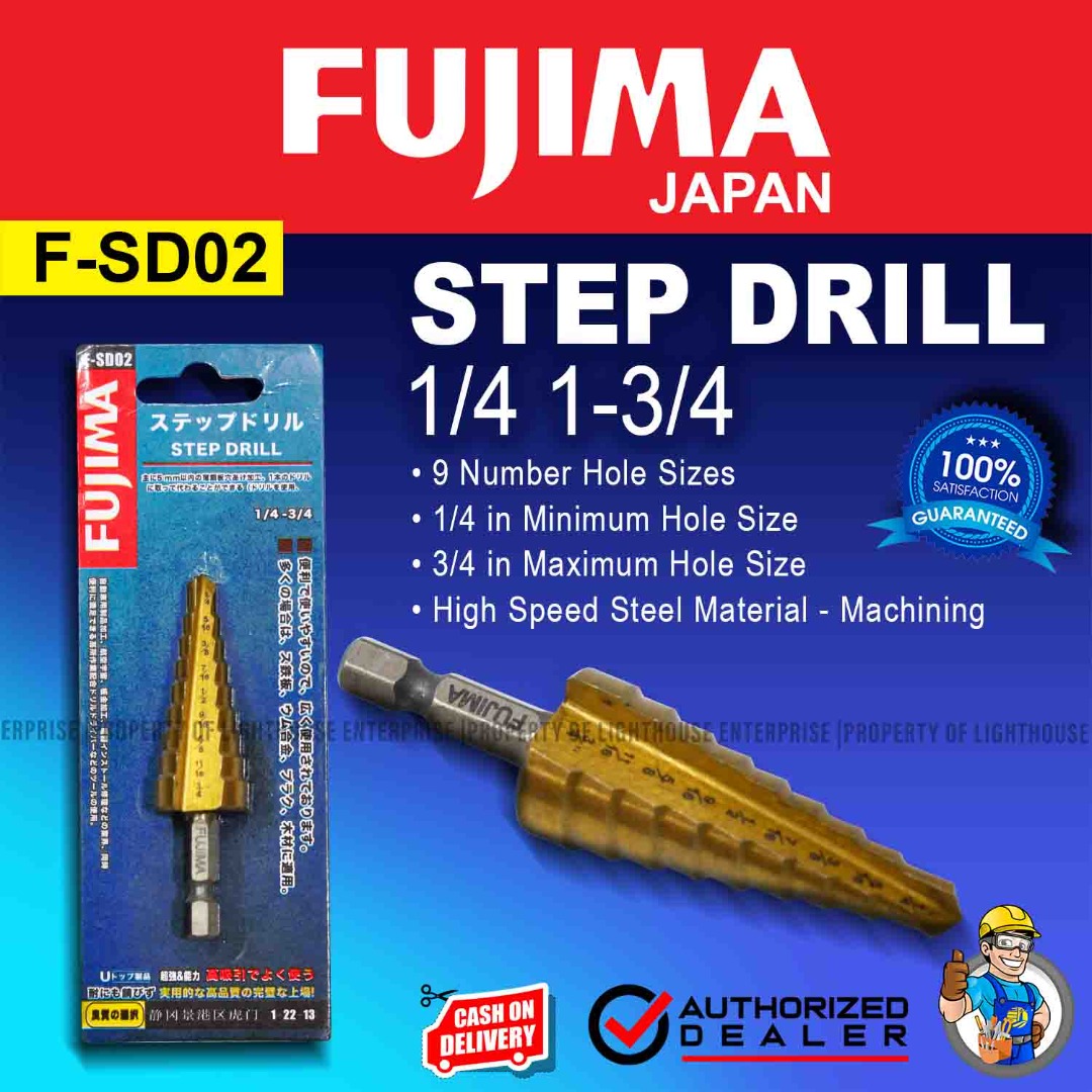 FUJIMA Japan Step Drill (1/4 - 3/4) LIGHTHOUSE ENTERPRISE, Commercial ...