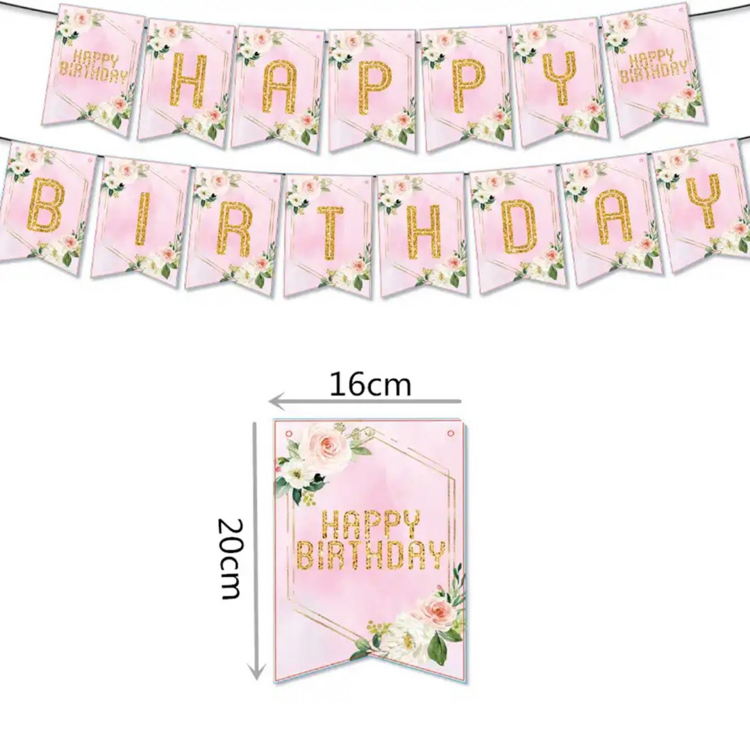 Generic party supplies - birthday banner bunting / party deco, Hobbies ...