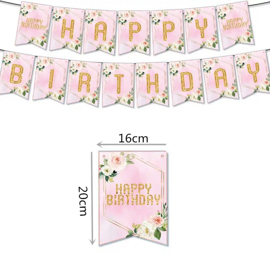 Generic party supplies - birthday banner bunting / party deco, Hobbies ...