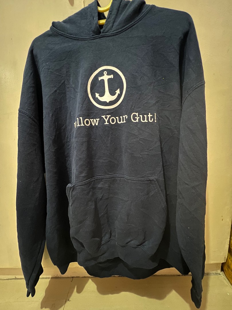 Gildan Hoodie Jacket Navy Blue XXL on Carousell