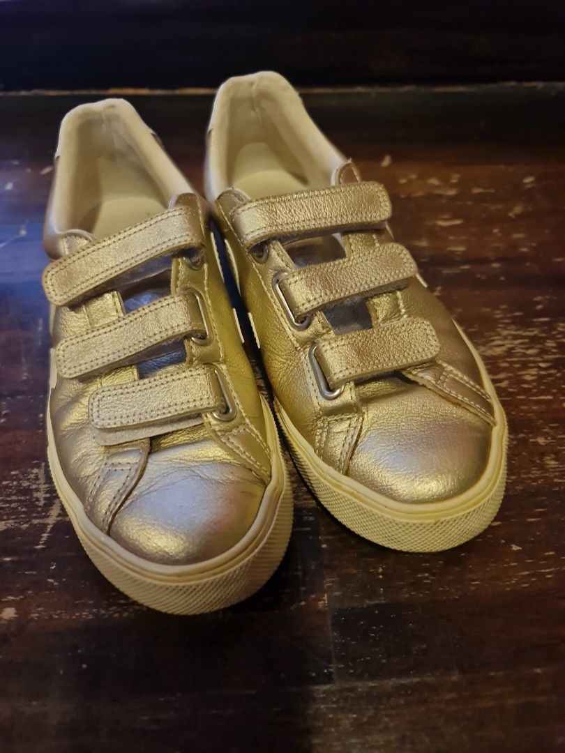 Gold Velcro Vejas, Women's Fashion, Footwear, Sneakers on Carousell