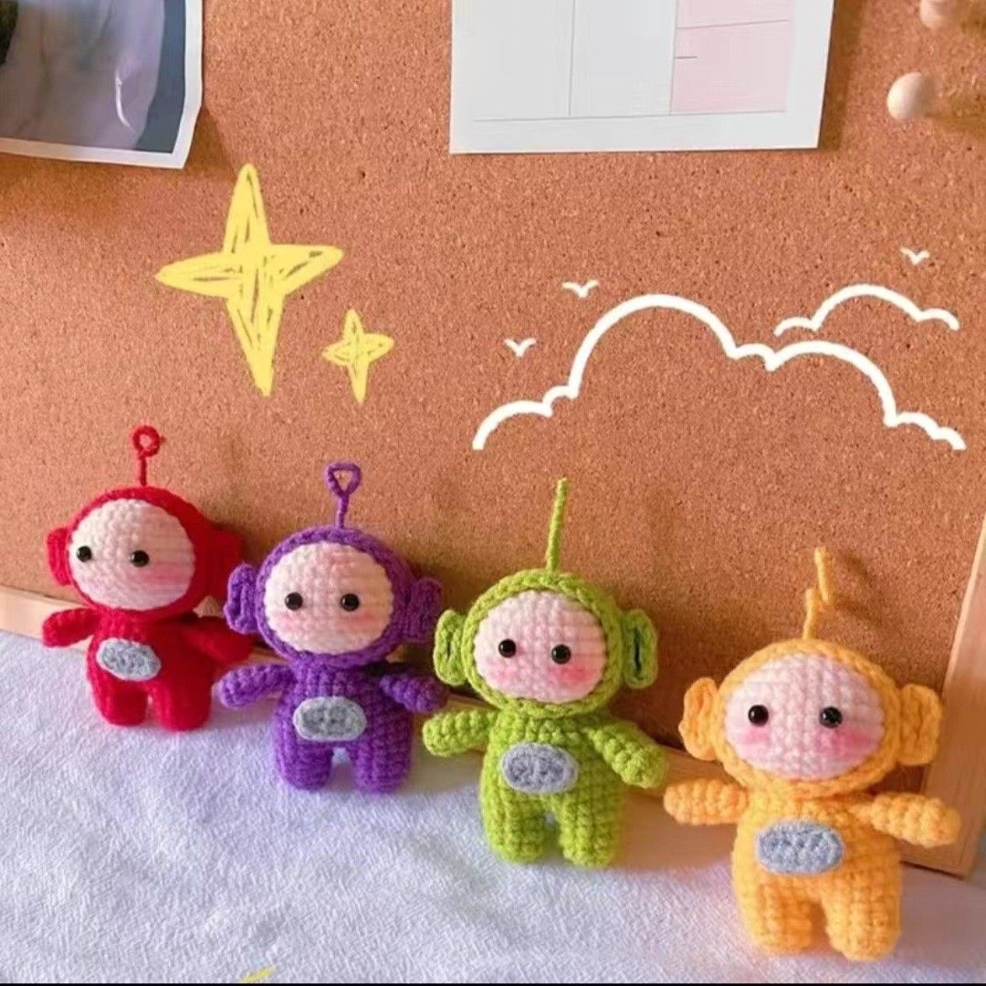 Crochet teletubbies keychain set, Hobbies & Toys, Stationery & Craft ...