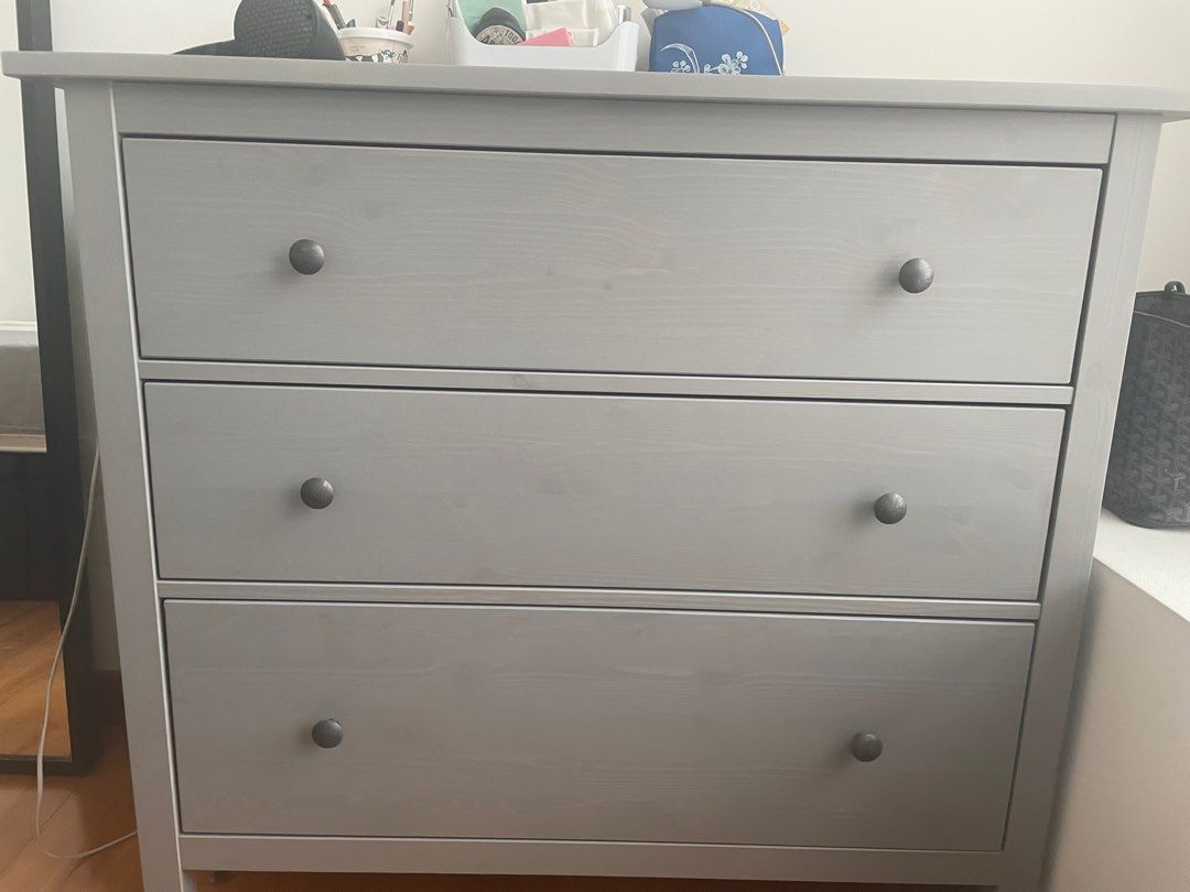 IKEA hemnes drawer and two bed side tables, Furniture & Home Living ...