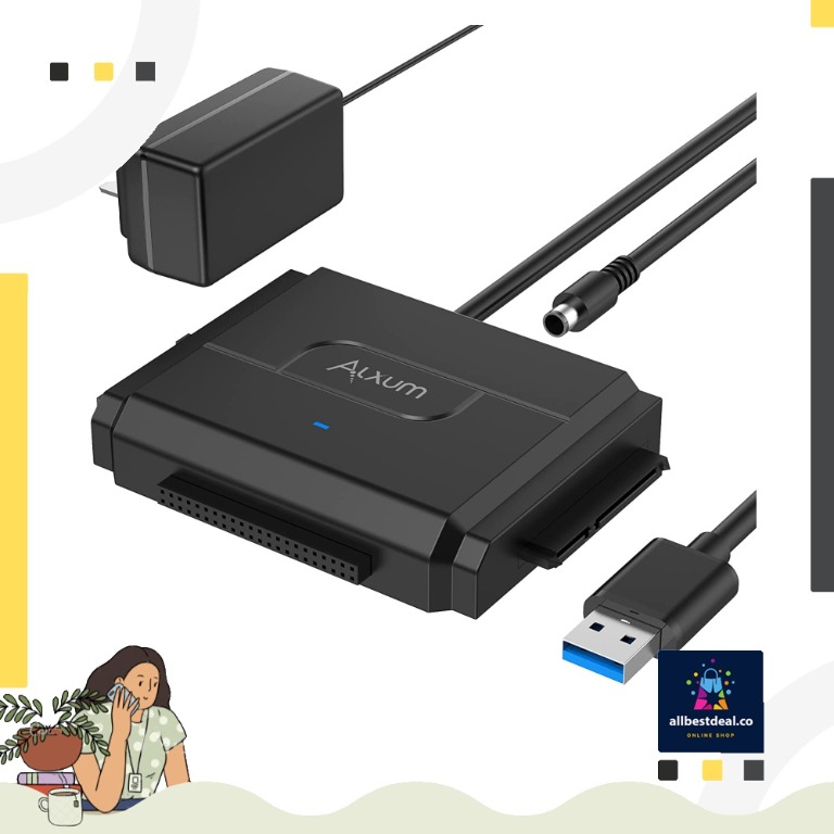 ~instock~ Alxum IDE SATA to USB Adapter, Hard Drive Connector for ...