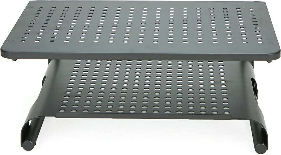 ~instock~ Mind Reader MON2T-BLK Monitor Stand Riser, 2 Tier, Ventilated ...