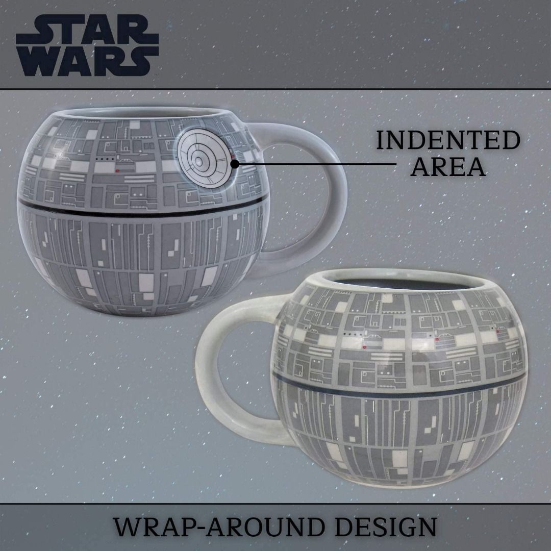 ~instock~ Silver Buffalo Star Wars Death Star 3D Sculpted Ceramic Mug ...