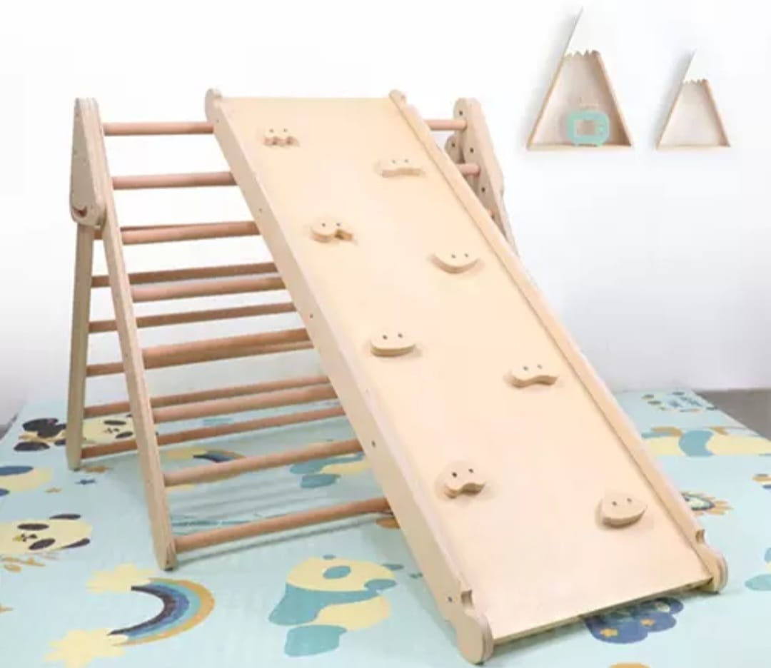 JUMBO Pikler Triangle Playground with Double-Sided Ramp, Babies & Kids ...