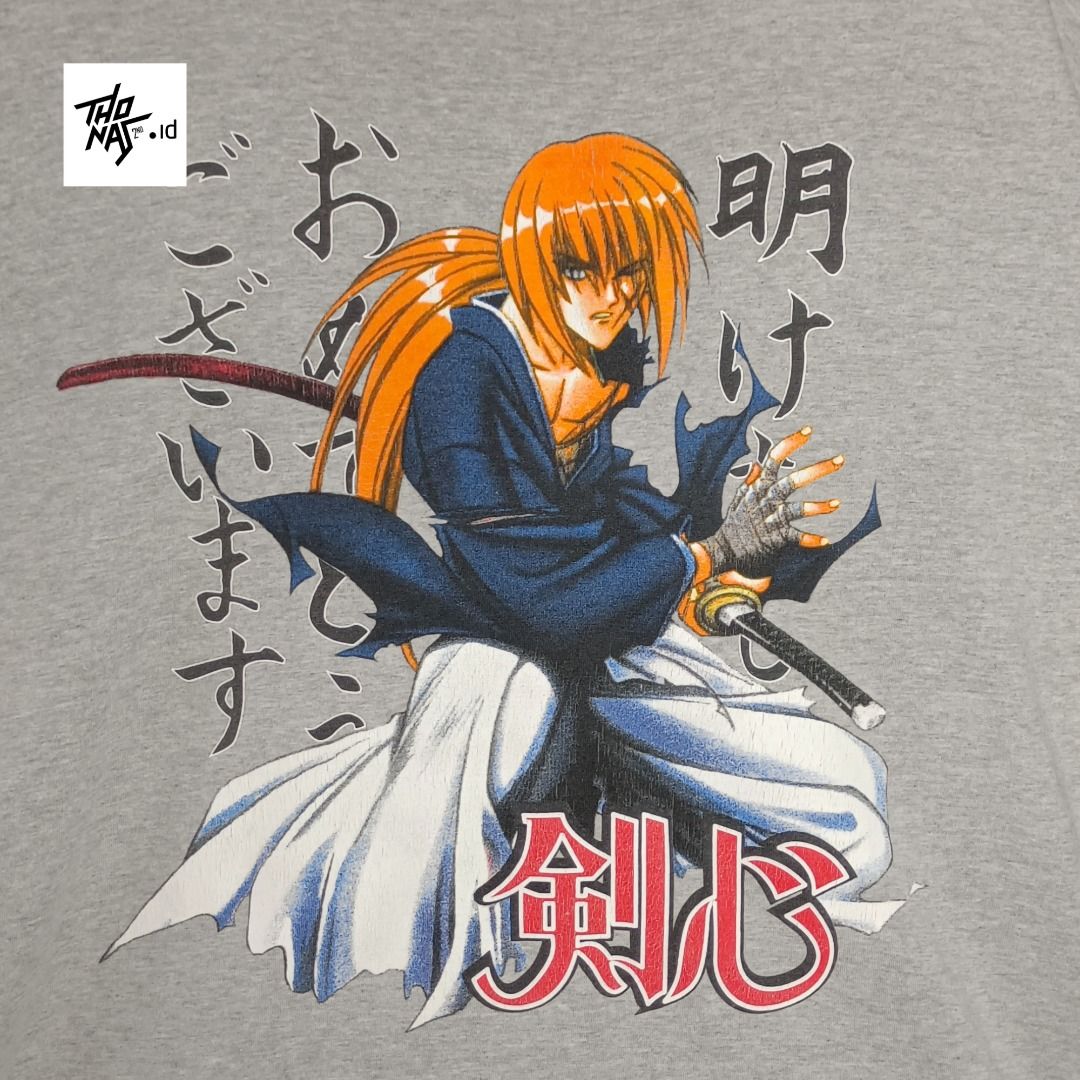 Kaos Rare Vintage Bootleg Samurai X Rurouni Kenshin Himura Battousai ...