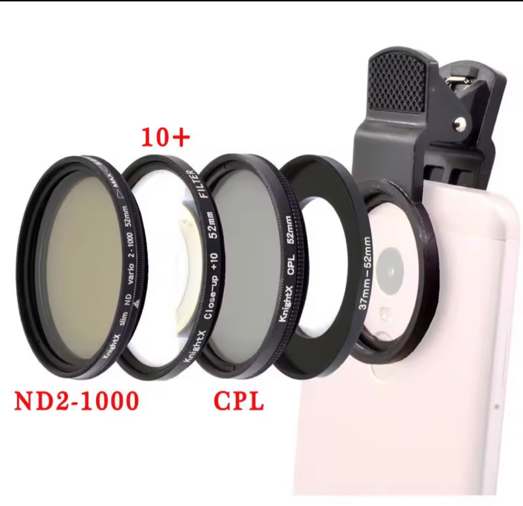 KnightX 52mm Clip Lens & Camera cpl ND Macro Close-Up phone lenses ...