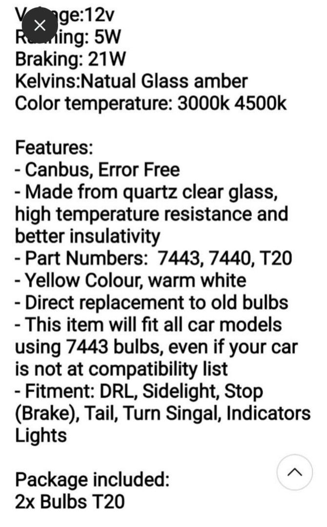 Koito (Japan) 1 Pair X T20 X 7440 Halogen Amber Signal Light Bulb For ...