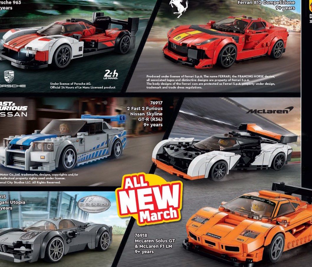 Lego 76917 Speed Champion Nissan Skyline Car Ford 76905 Mercedes 76909 ...