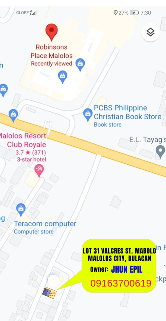 Lot near Robinsons Malolos (3 mins walk) on Carousell