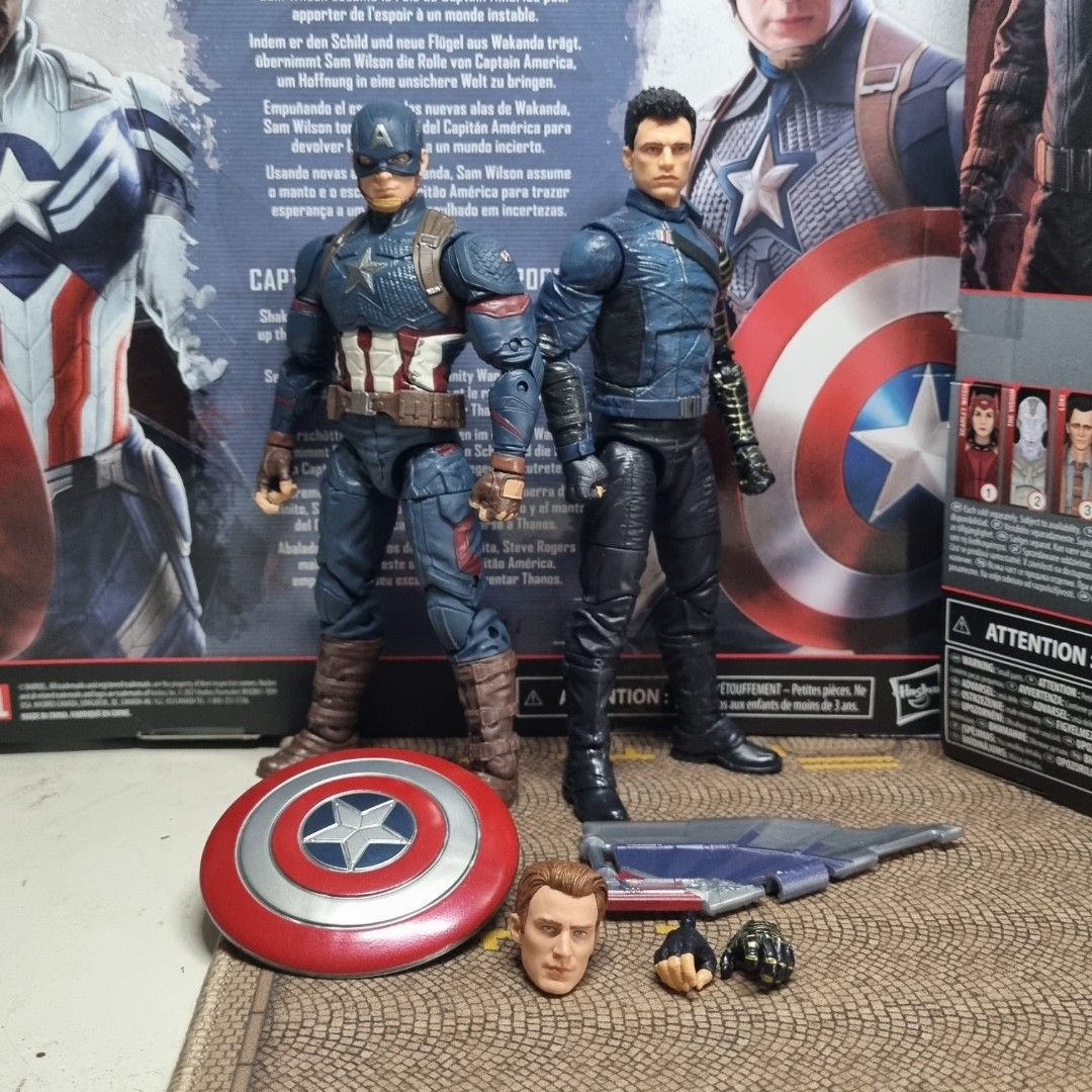 Marvel Legends Captain America Endgame and Winter Soldier Bucky Barnes ...
