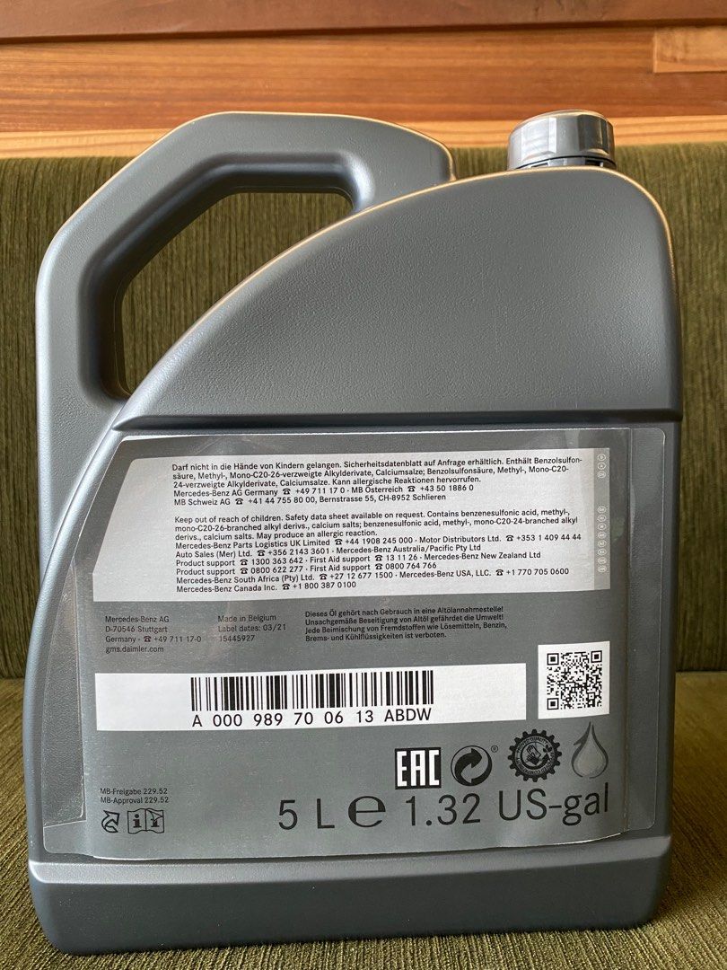 Mercedes-Benz Genuine Engine Oil (5 litre), Car Accessories ...