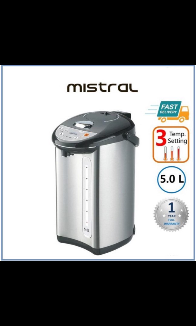 Mistral Electric Airpot/ Water Boiler 5L, TV & Home Appliances, Kitchen ...
