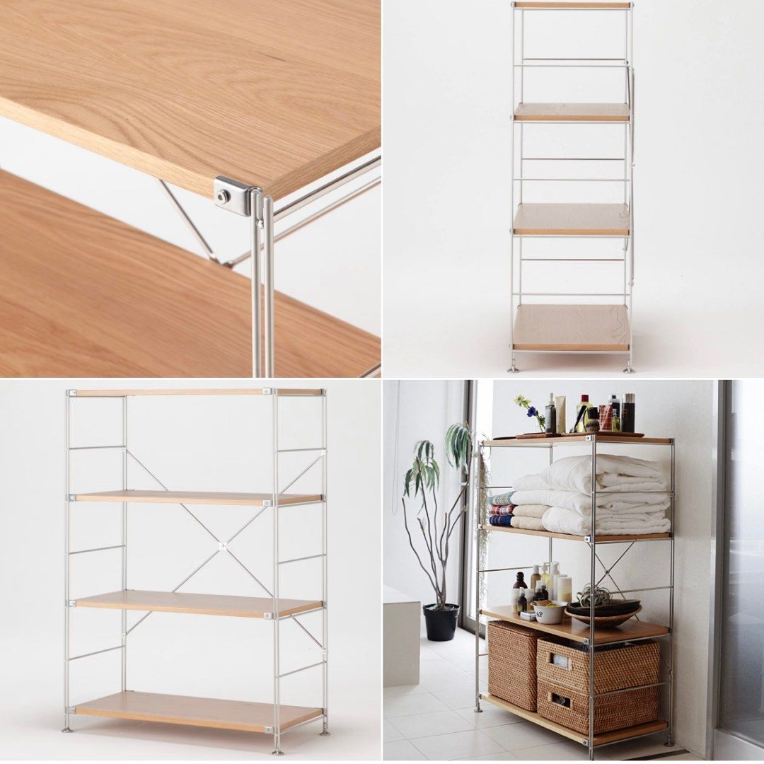 MUJI SUS Stainless steel cross bar for W86 shelf board set, 傢俬＆家居, 傢俬 ...