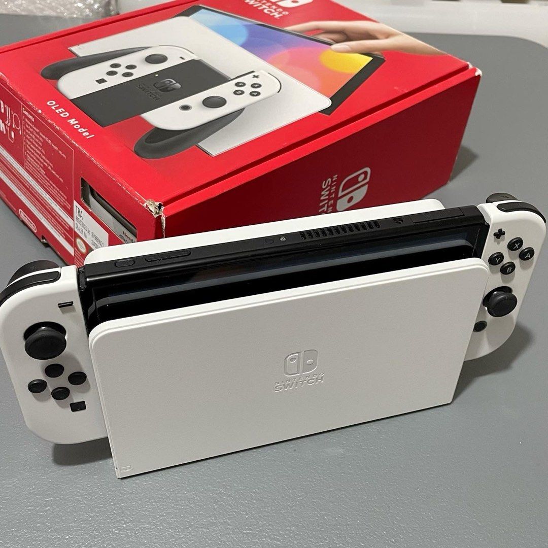 Nintendo Switch Console with White Joycon (OLED MODEL) with Free SD ...