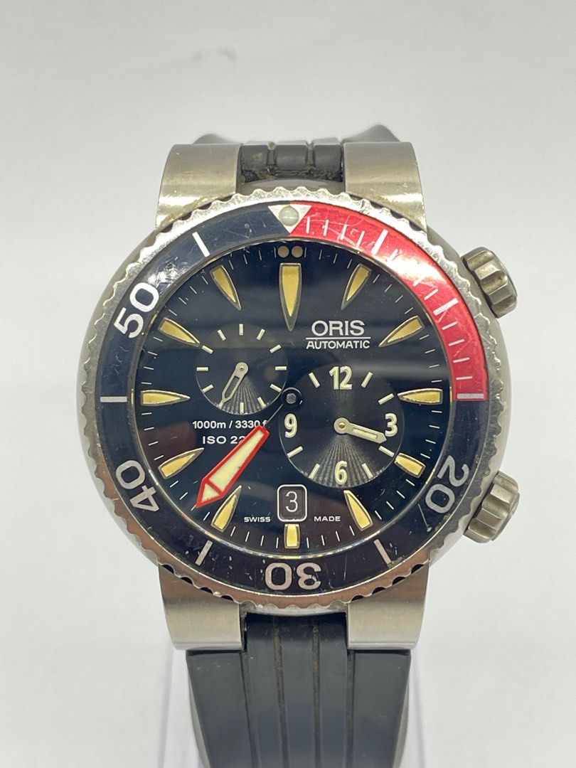 Oris TT1 Automatic 44mm Divers Titanium Watch 649.7541, Luxury, Watches ...