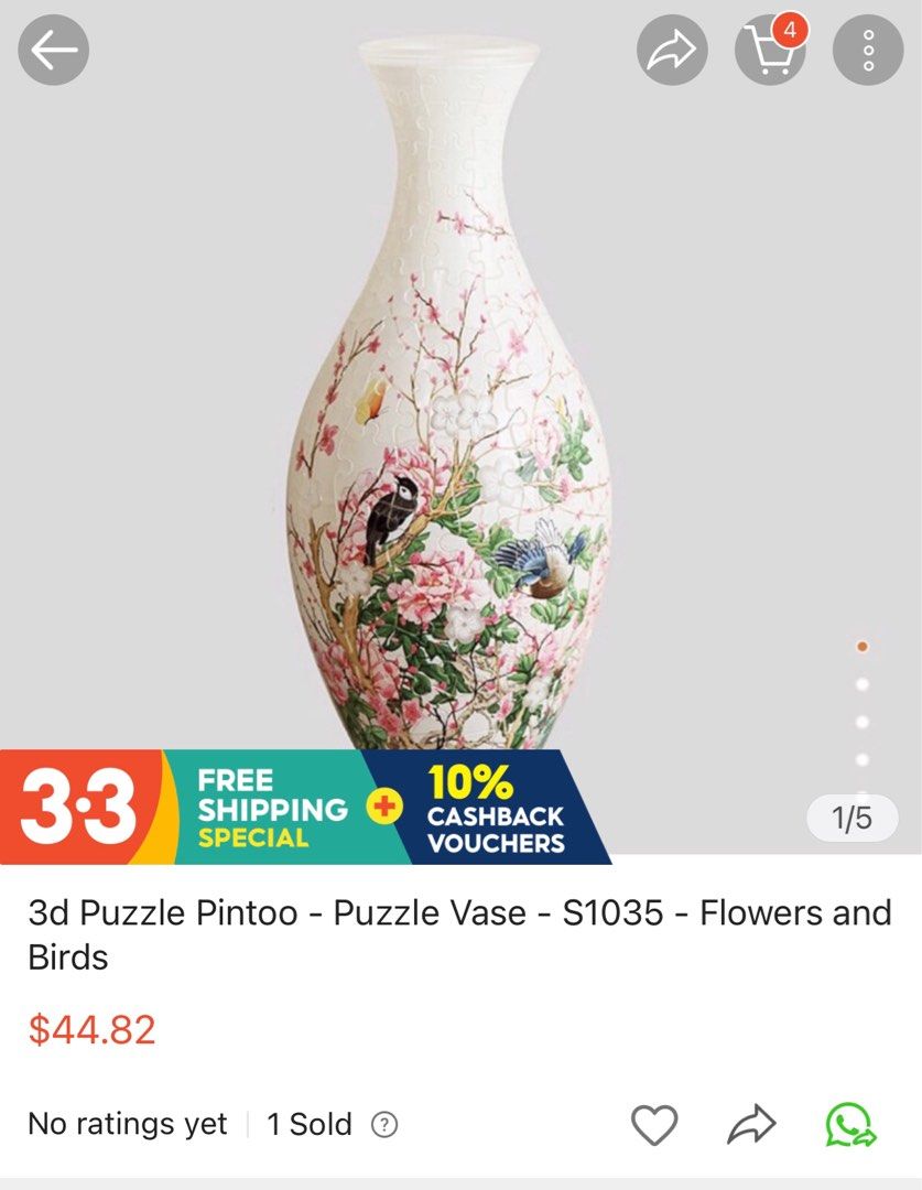 Pintoo Puzzle vase, Hobbies & Toys, Stationery & Craft, Other Stationery & Craft on Carousell