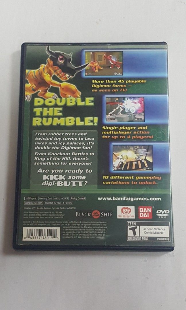 PlayStation 2 PS2 Digimon Rumble Arena 2, Video Gaming, Video Games ...