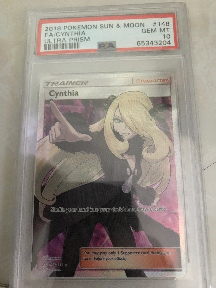 Pokemon Ultra Prism Cynthia English Psa10 Hobbies And Toys Toys And Games On Carousell