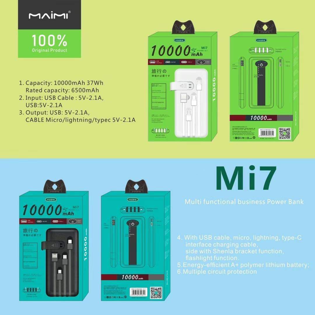 Powerbank Mi7 10000mah original, Mobile Phones & Gadgets, Mobile ...