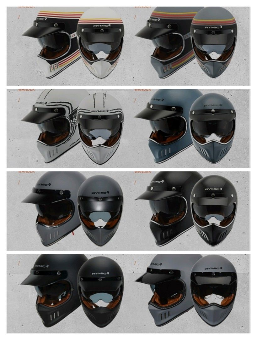 Rymic R980 - Retro Full Face ABS Motorcycle Helmet *Pre Order*, Motorcycles, Motorcycle Apparel ...