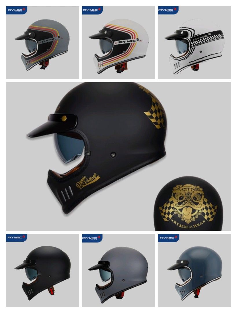 Rhymic R980 - Retro Full Face ABS Motorcycle Helmet *Pre Order*, Motorcycles, Motorcycle Apparel ...