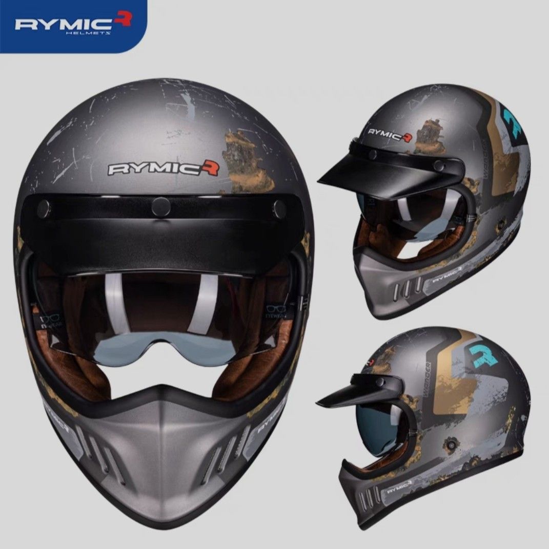 Rymic R980 - Retro Full Face ABS Motorcycle Helmet *Pre Order*, Motorcycles, Motorcycle Apparel ...