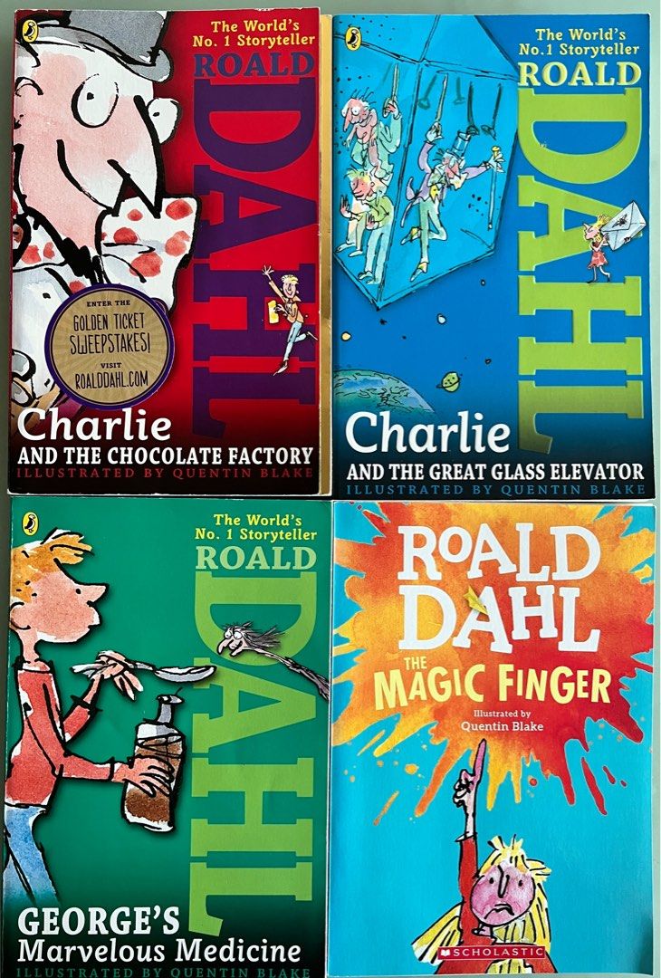 ROALD DAHL :共4本共$40.包括 :Charlie and the chocolate factory, Charlie and ...