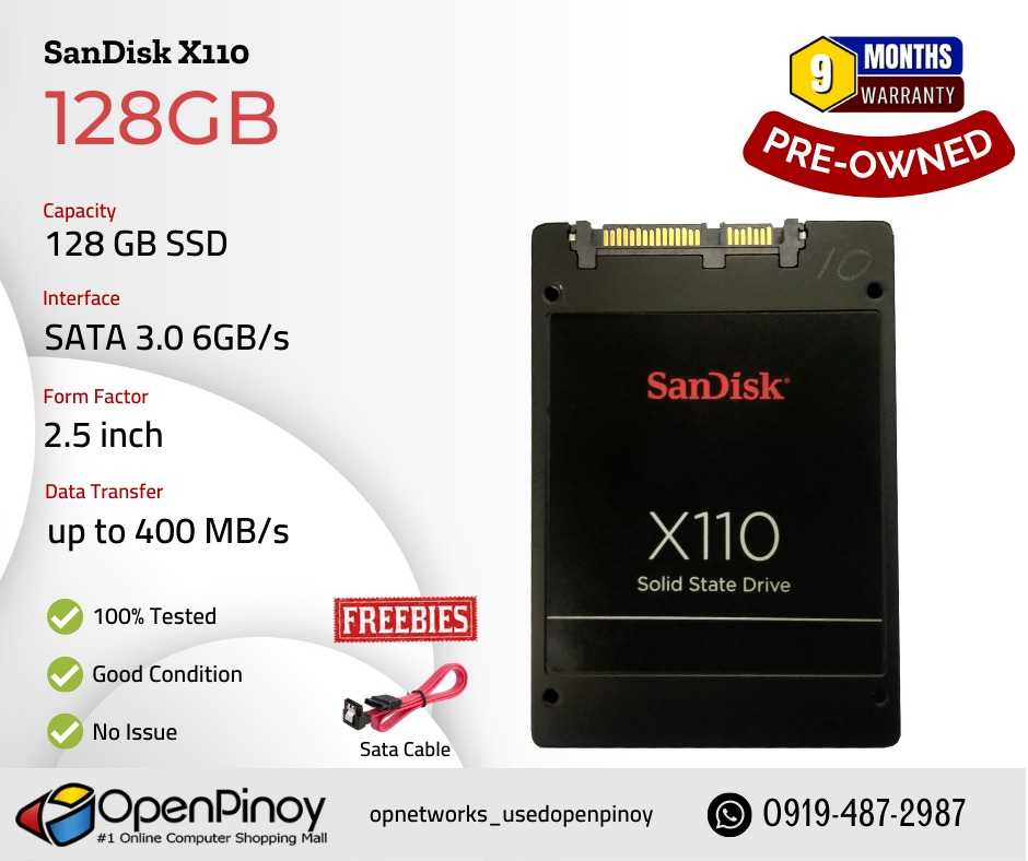 Sandisk X110 128 GB SSD | Pre-Owned, Computers & Tech, Parts ...