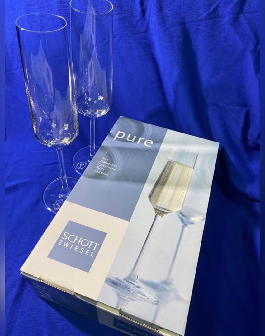 Schott zwiesel pure champagne glasses x2, Furniture & Home Living, Kitchenware & Tableware ...