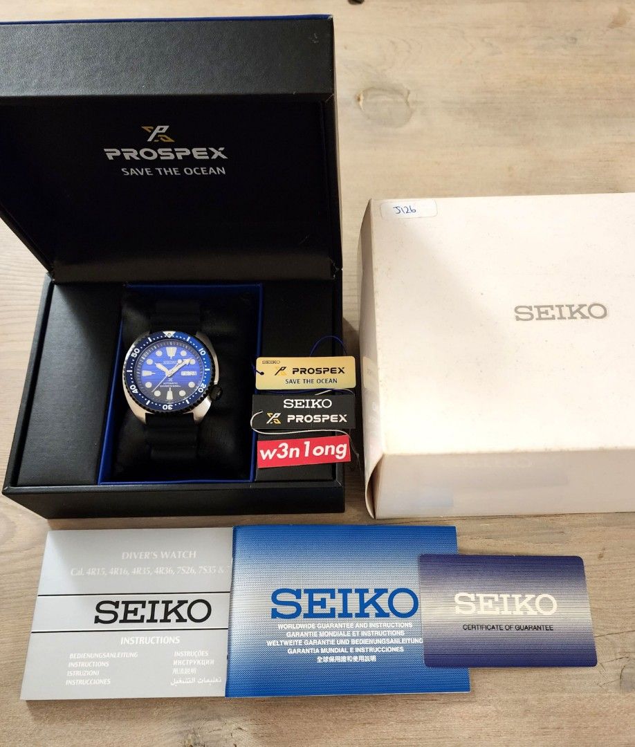 Seiko Turtle Save The Ocean SRPC91K1 Deep Blue 2018, Men's Fashion ...