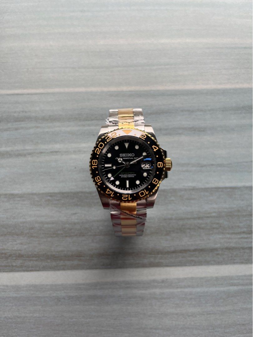 Seiko Two Tone GMT Mod (NH34), Luxury, Watches on Carousell