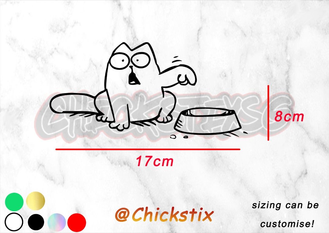 simon's cat fuel cap Vinyl decals for car / motorbike/Foldies/Bicycles ...