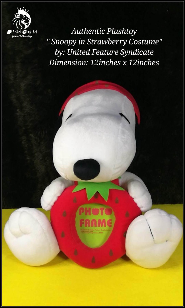 Snoopy in Strawberry Costume, Authentic Plushtoy on Carousell