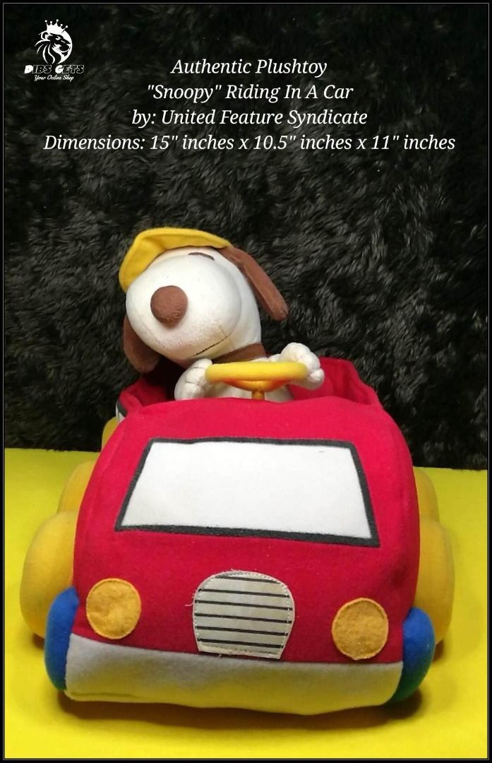 Snoopy Riding In A Car, Authentic Plushtoy, Hobbies & Toys, Toys ...