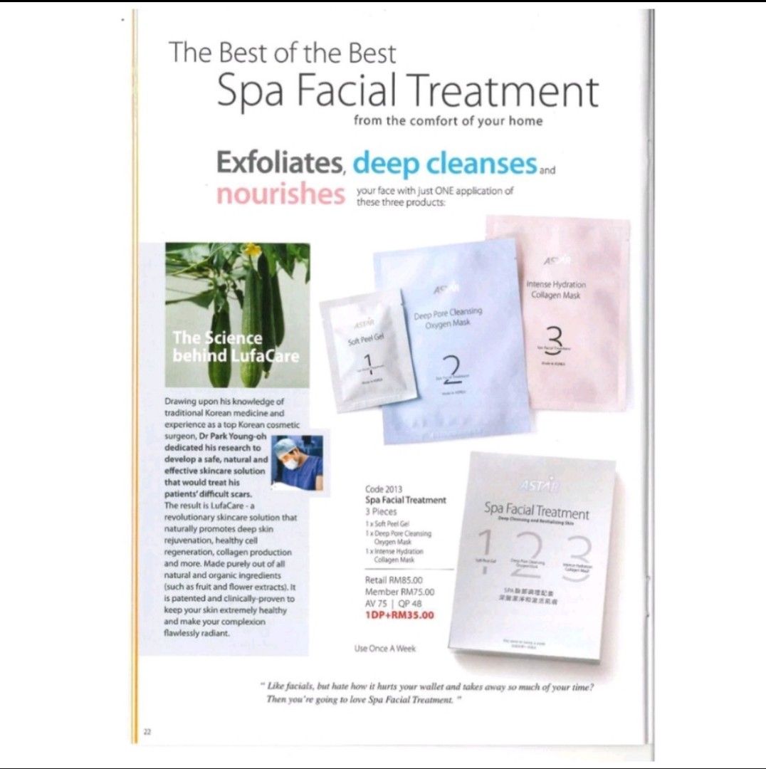 Spa facial treatment, Beauty & Personal Care, Face, Face Care on Carousell