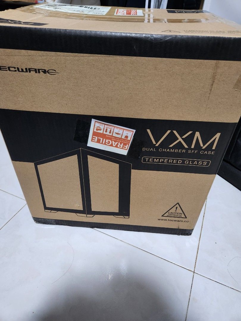 TECWARE VXM TG WHITE DUAL CHAMBER GAMING PC CASE CHASSIS SFF MATX ITX ...