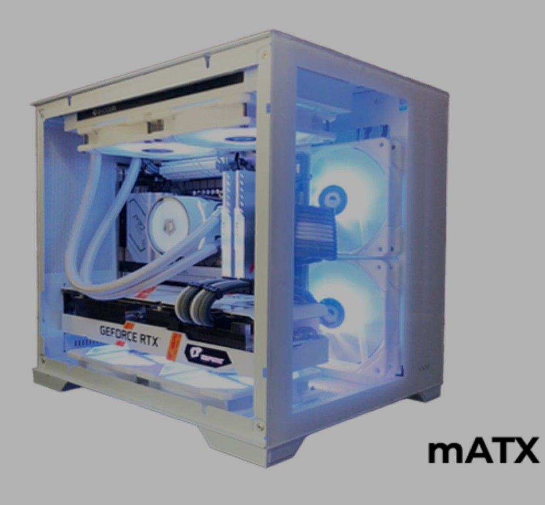 TECWARE VXM TG WHITE DUAL CHAMBER GAMING PC CASE CHASSIS SFF MATX ITX ...