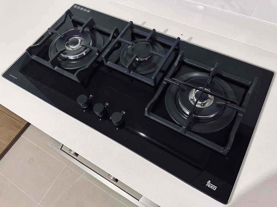 TEKA Ceramic Gas Hob - CGW LUX 86 3G AI AL 2TR CI Black, TV & Home ...