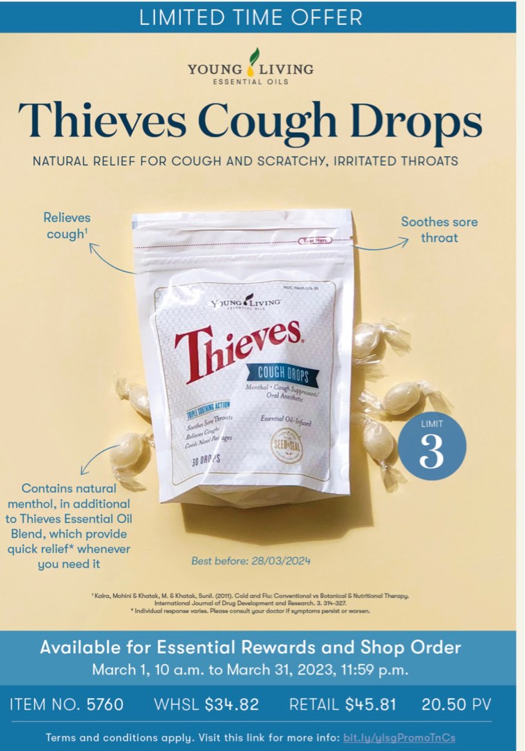 Thieves Cough drop $31.40, Health & Nutrition, Health Supplements ...