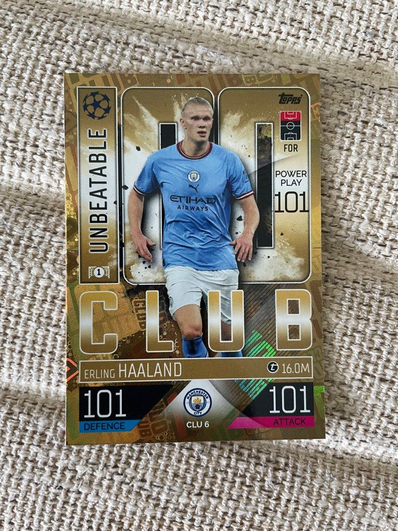 Topps Match Attax Extra 2022/23 100 Club Unbeatable Erling Haaland, 興趣及 ...