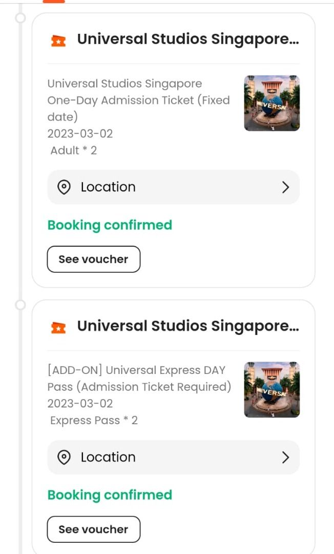Universal Studio Singapore Express Pass Ticket(1 couple ticket for 2 adults)), Tickets ...