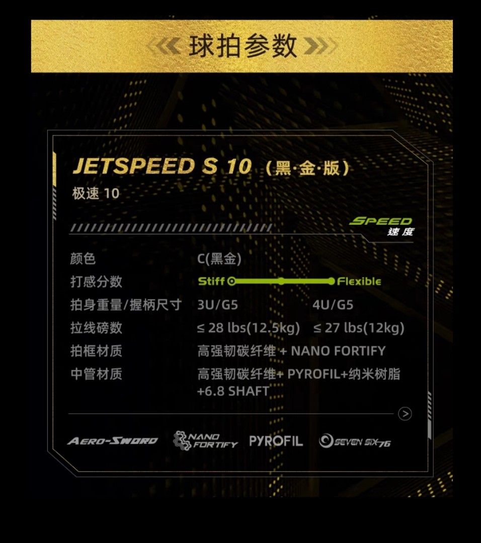 Victor Jetspeed 10 black gold (tag Yonex Li Ning Mizuno Arcsaber Astrox ...