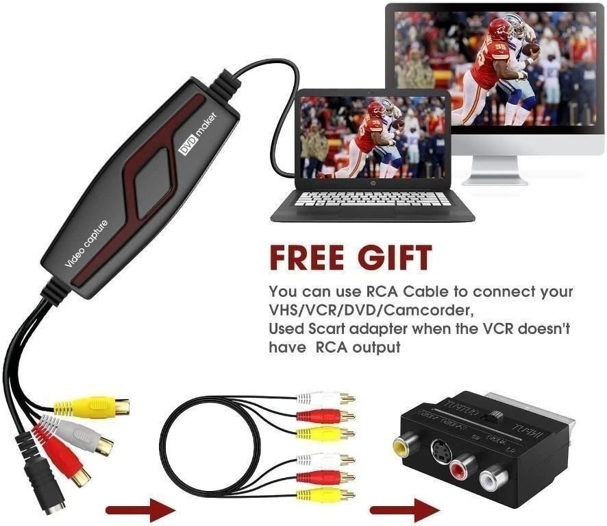 [C1389] Video Capture Card Converts Hi8 VHS to Digital DVD for Windows ...