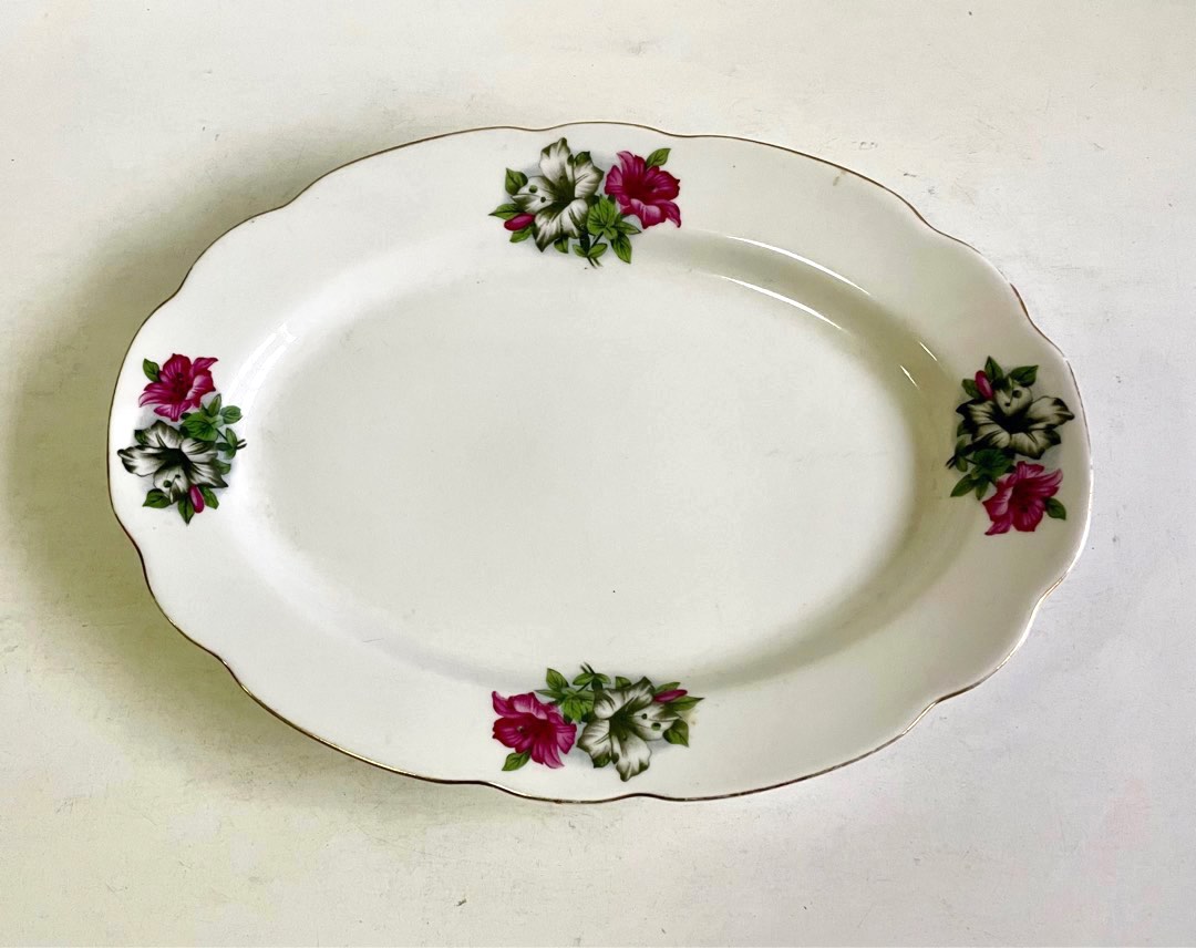 Vintage Traditional Chinese Porcelain Bunga Kangkung Kangkong Plate ...